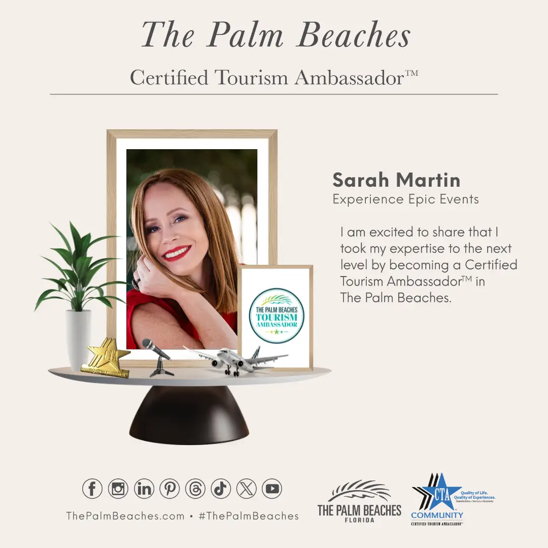 Sarah Martin Earns Certified Tourism Ambassador of The Palm Beaches ...